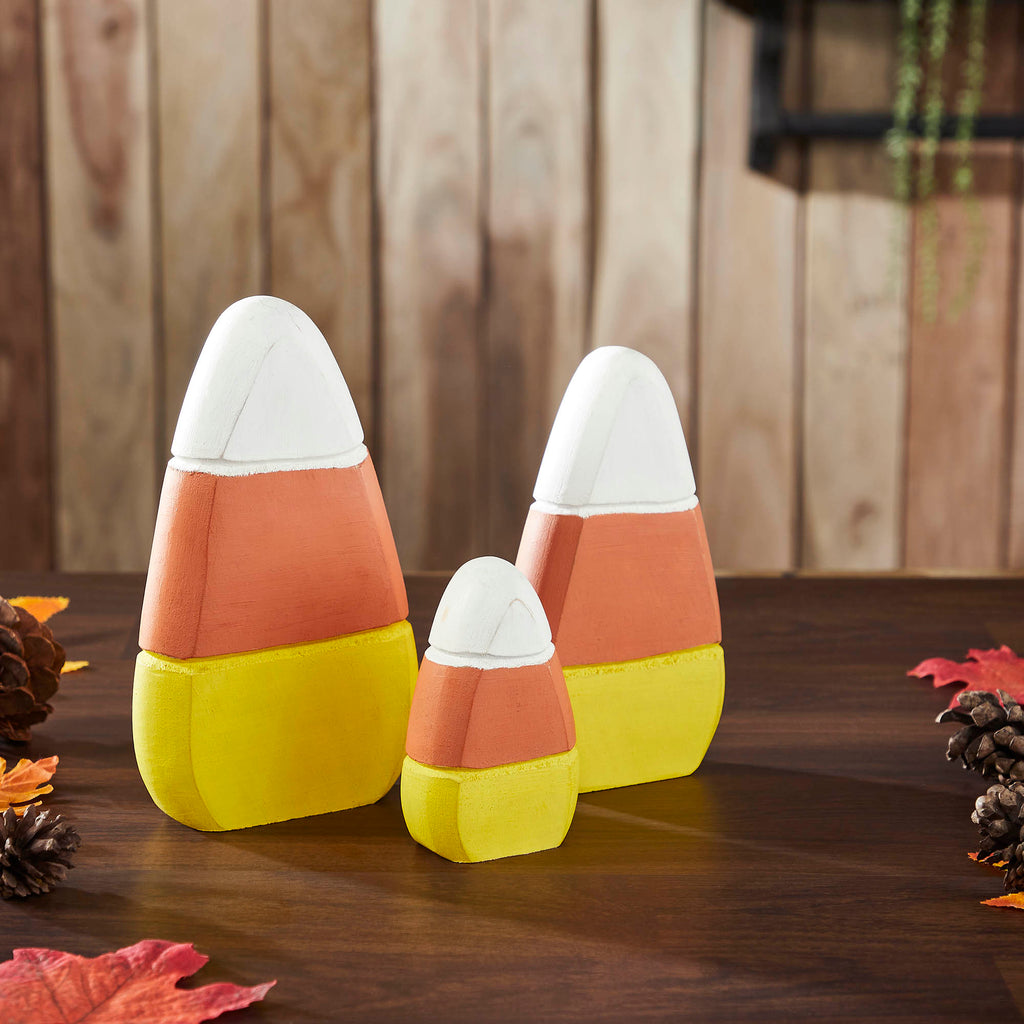 Fall Autumn Candy Corn Wooden Decor Set of 3 Assorted Sizes for Rustic ...