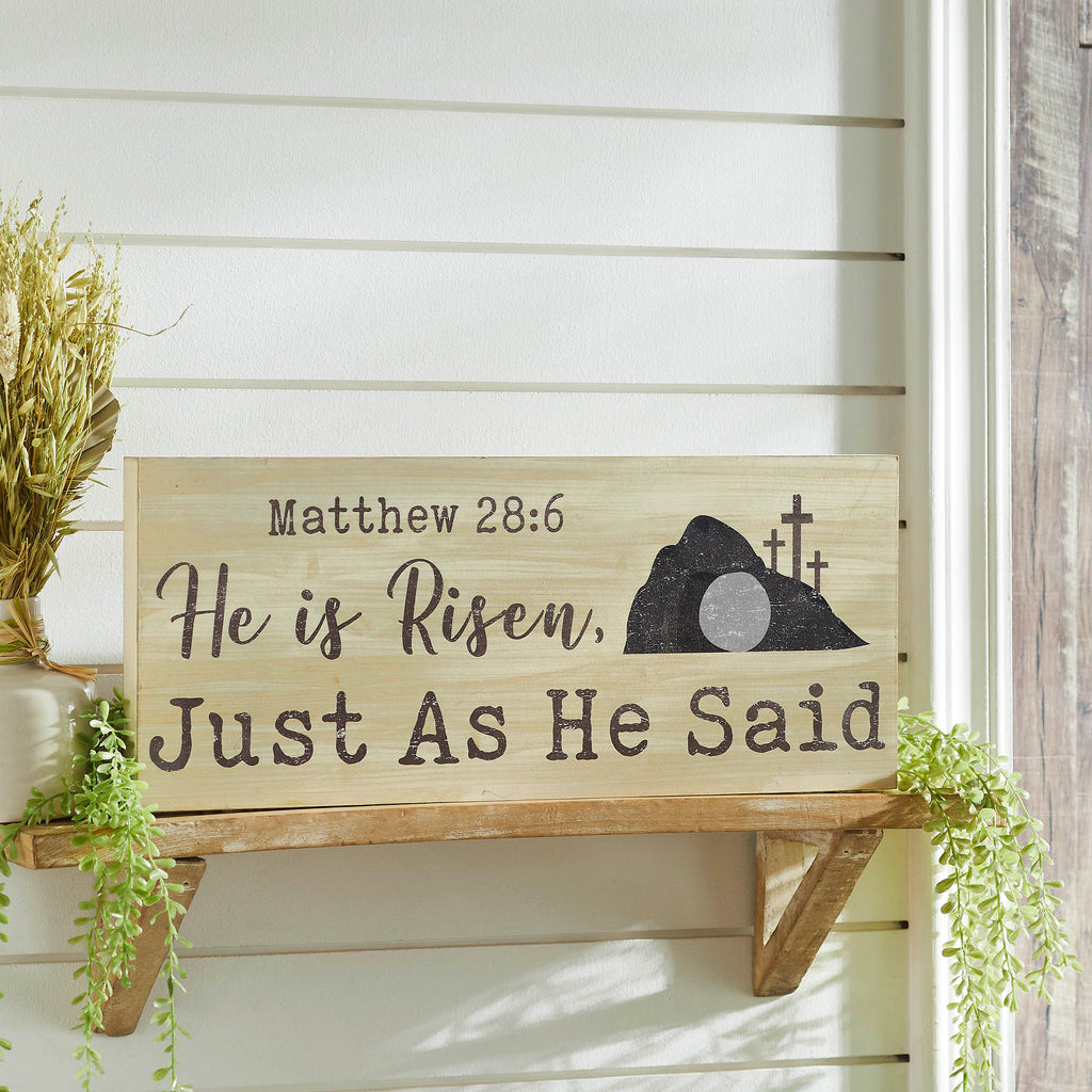 Celebrate Grace He Is Risen Just As He Said MDF Wall Sign 8x19x1 – Beth ...
