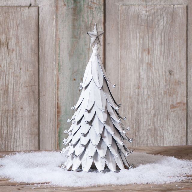 12-Inch Tin Christmas Tree in Rustic White Wash – Beth's Country ...