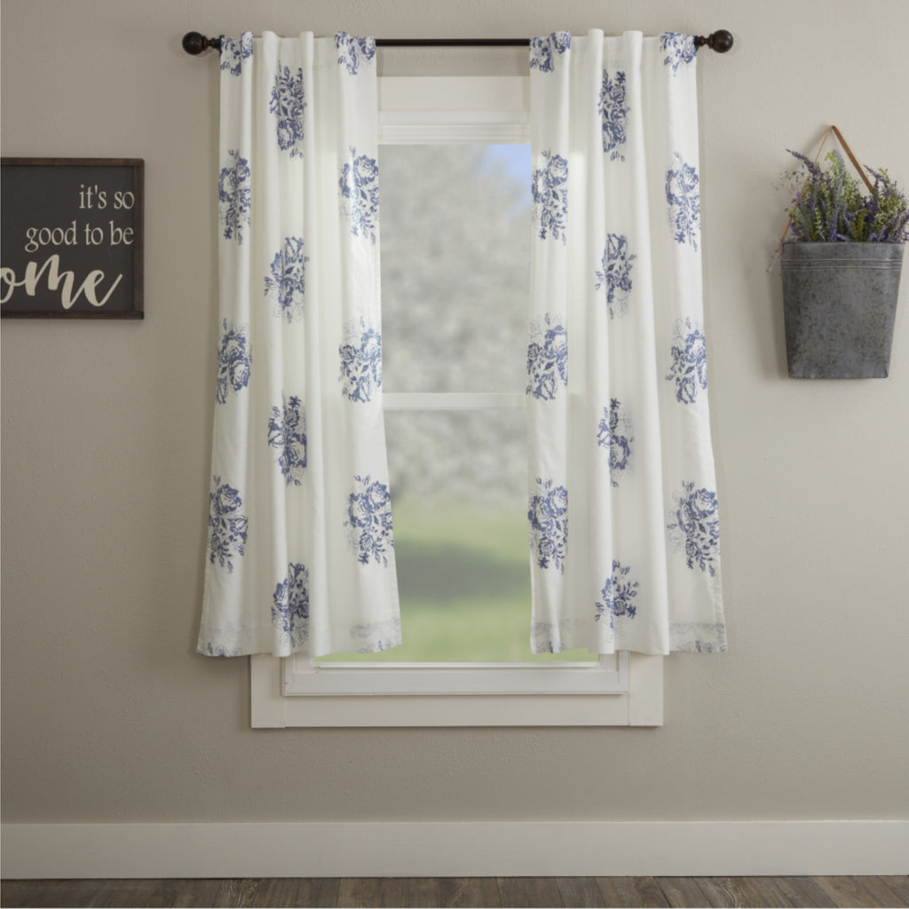 Lydia Blue Short Panel Set of 2 63Lx36W – Beth's Country Primitive Home ...