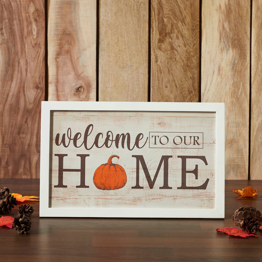 Welcome To Our Home Pumpkin Wall Sign 10x16 – Beth's Country Primitive ...