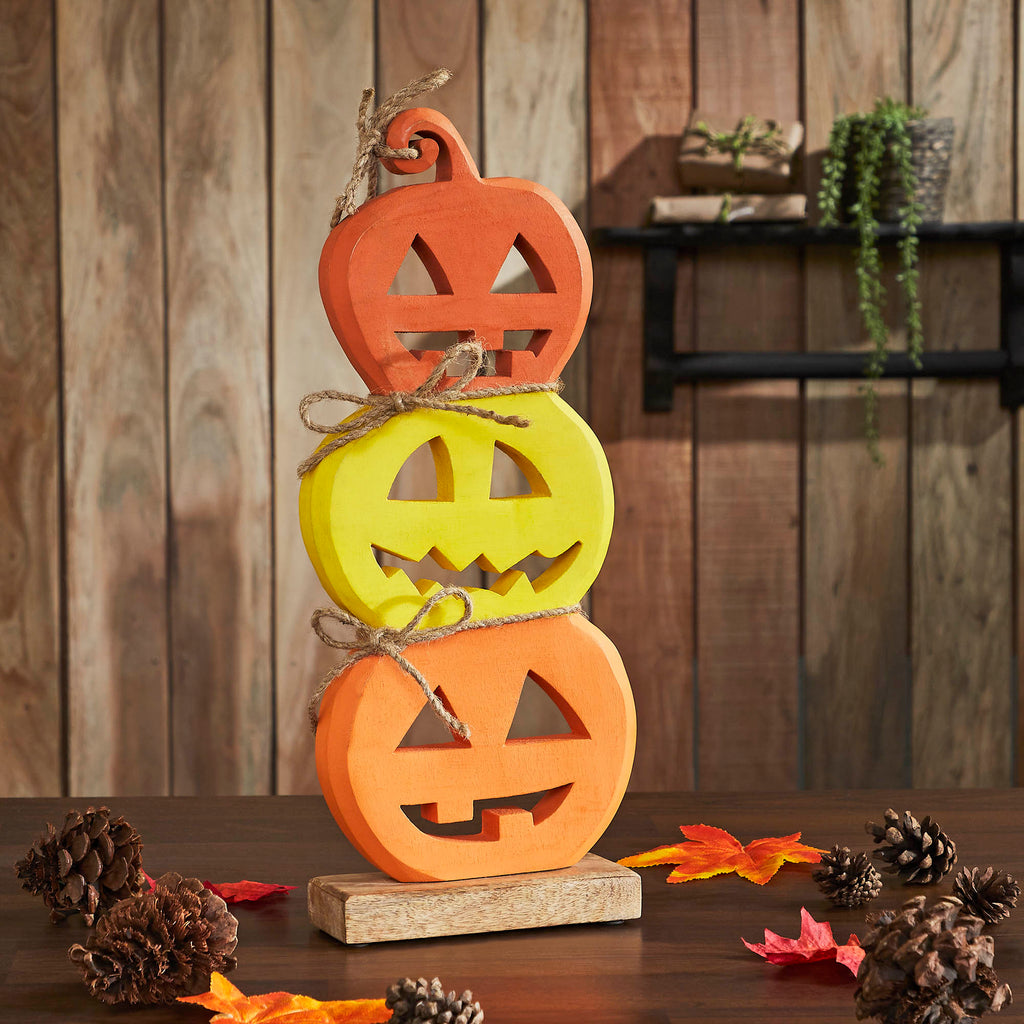 Jack O' Lantern Stack Wood Decor 16.75x7x2.25 – Beth's Country ...