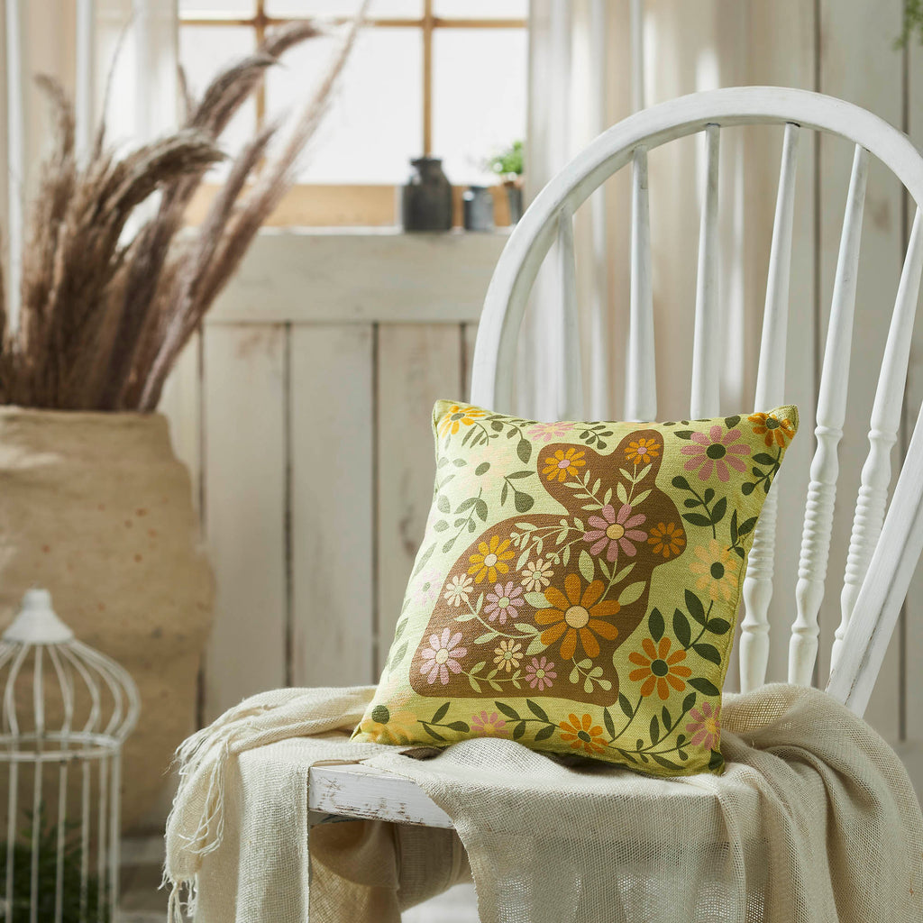 Bunny Hop Pillow 12x12 – Beth's Country Primitive Home Decor