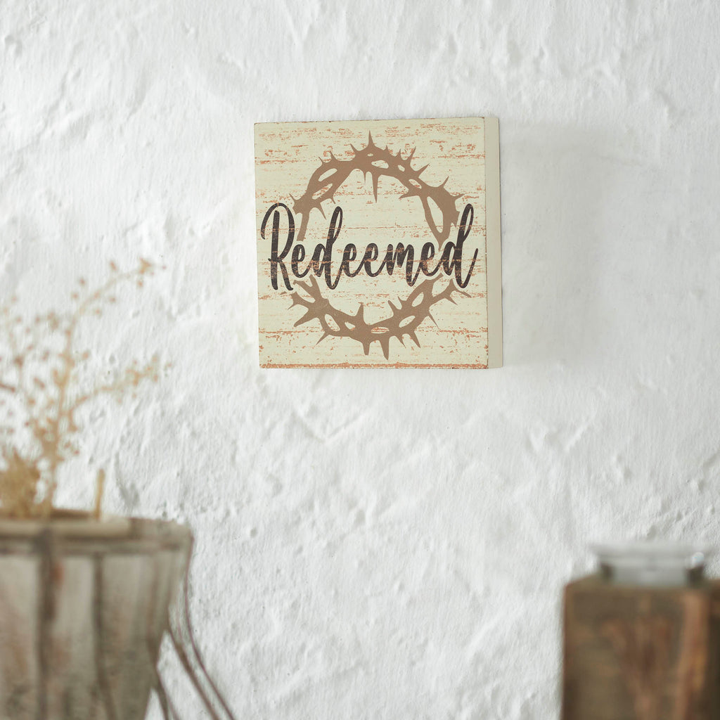 Celebrate Grace Redeemed w/ Crown Of Thorn MDF Block Sign 6x6x1 – Beth ...