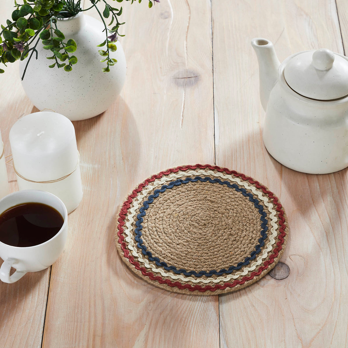 Red White Blue Ric Rac Trivet 8 Inch Diameter – Beth's Country ...
