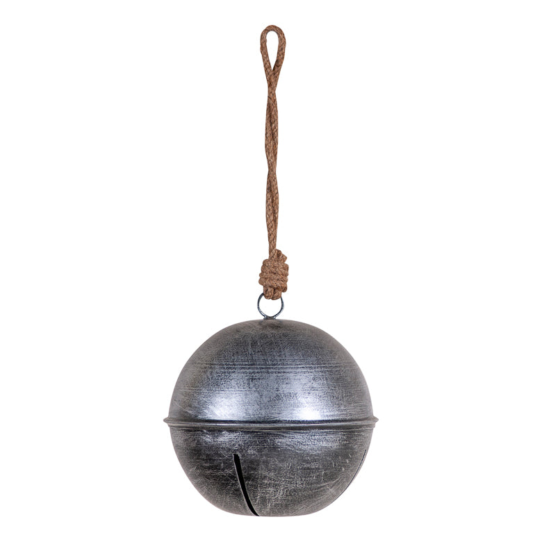 Rustic Hanging 6-Inch Dia Jingle Bell in Antique Silver – Beth's ...