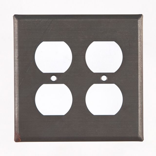 Double Outlet Cover Unpierced in Kettle Black – Beth's Country ...